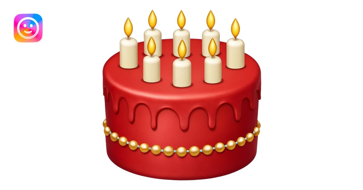 red cake with golden details and sparkles emoji | AI Emoji Generator