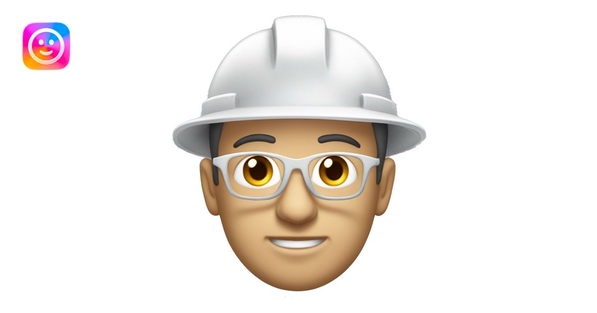 Ingeniero Zootecnista con casco blanco emoji | AI Emoji Generator