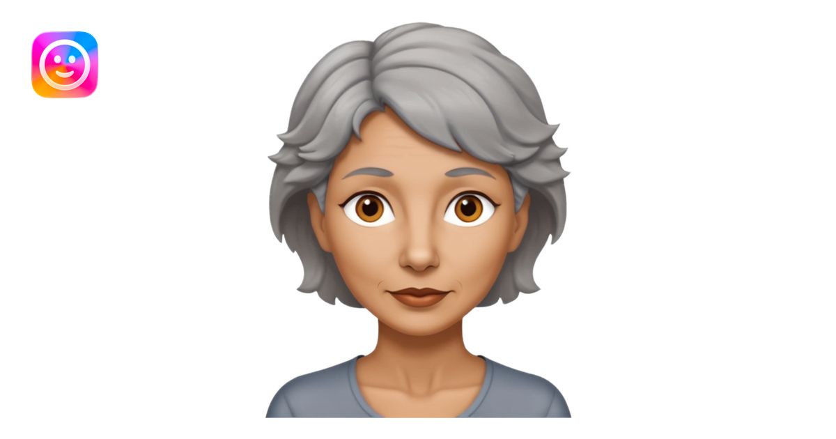 woman 50 years old, tanned skin, very short grey wavy wolf cut hair ...