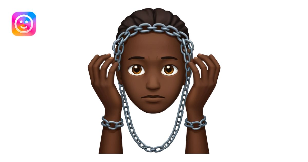 slavery chained hands and head emoji | AI Emoji Generator