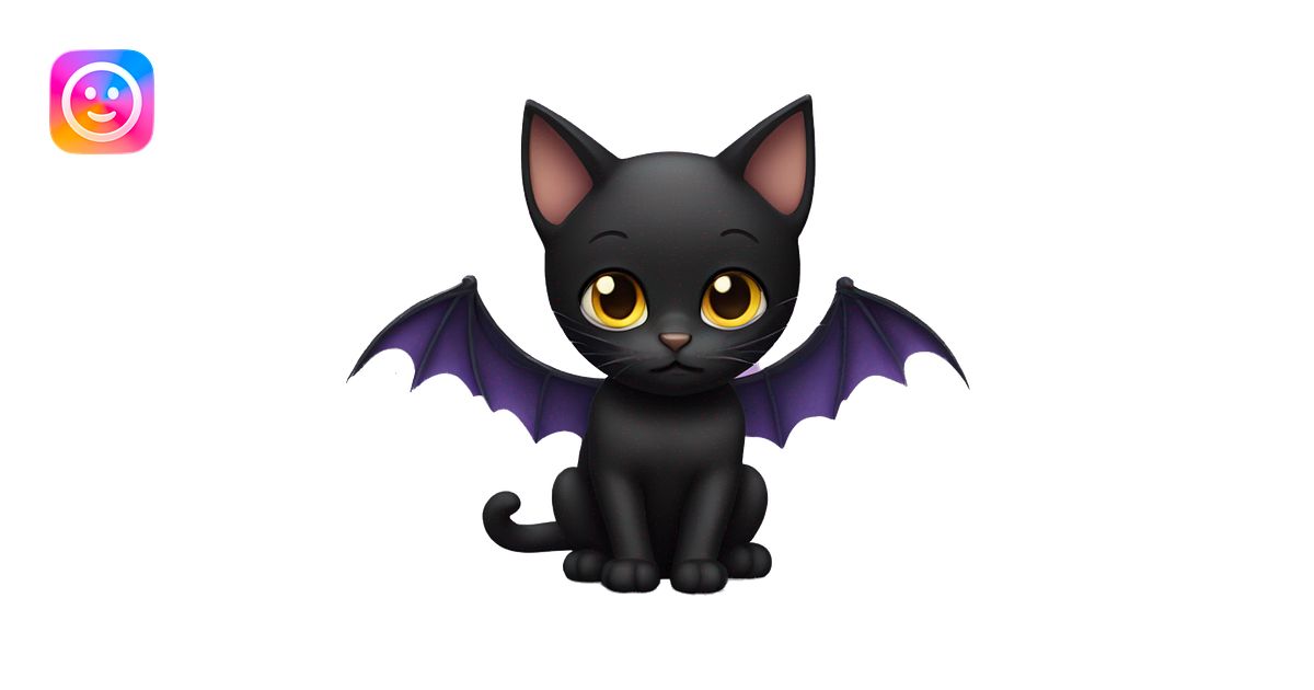 black cat with bat wings emoji | AI Emoji Generator
