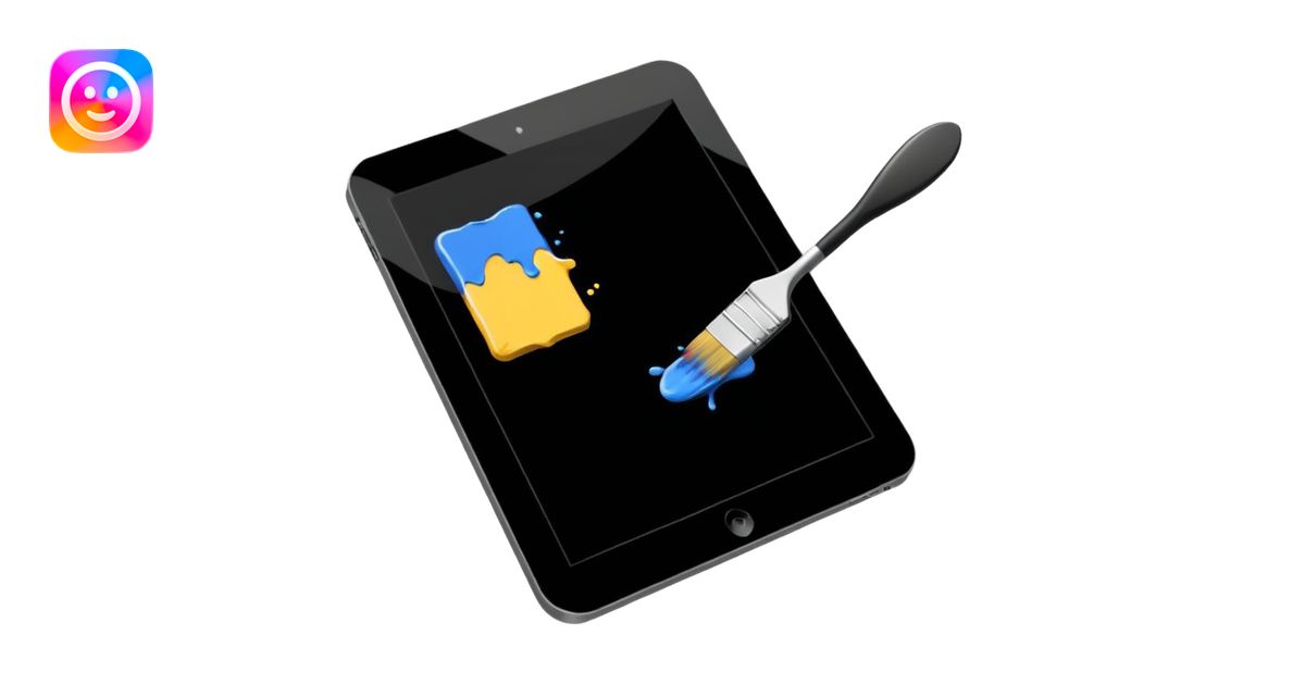 A simple graphic for digital art. A tablet dissolving into pixels with ...