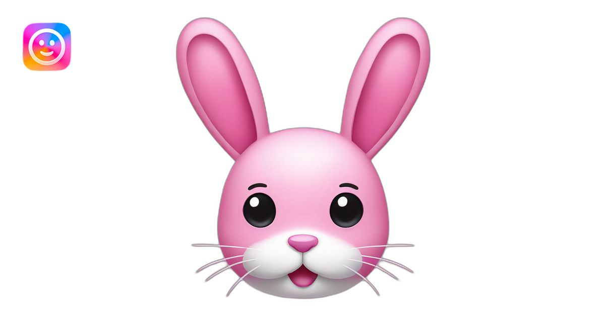 pink bunny with white big moustache and a smile emoji | AI Emoji Generator