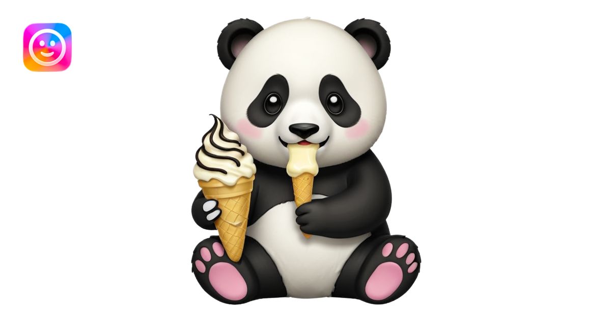 Panda eating ice cream emoji | AI Emoji Generator