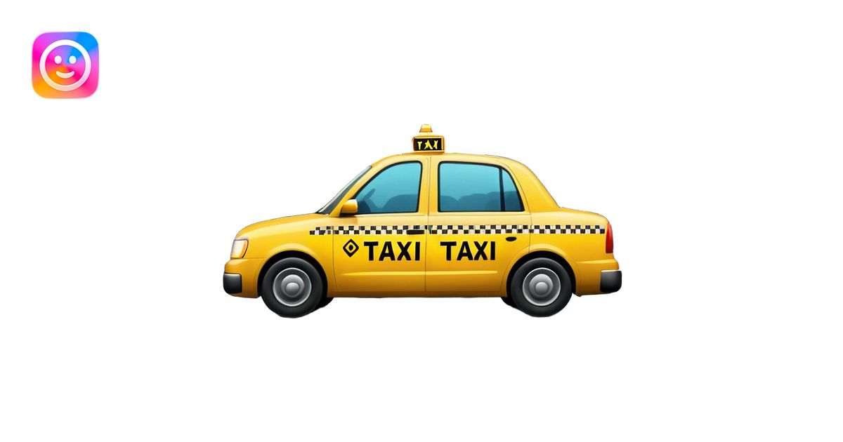 Taxi reflection + puddle, City Rain Scenes. emoji | AI Emoji Generator