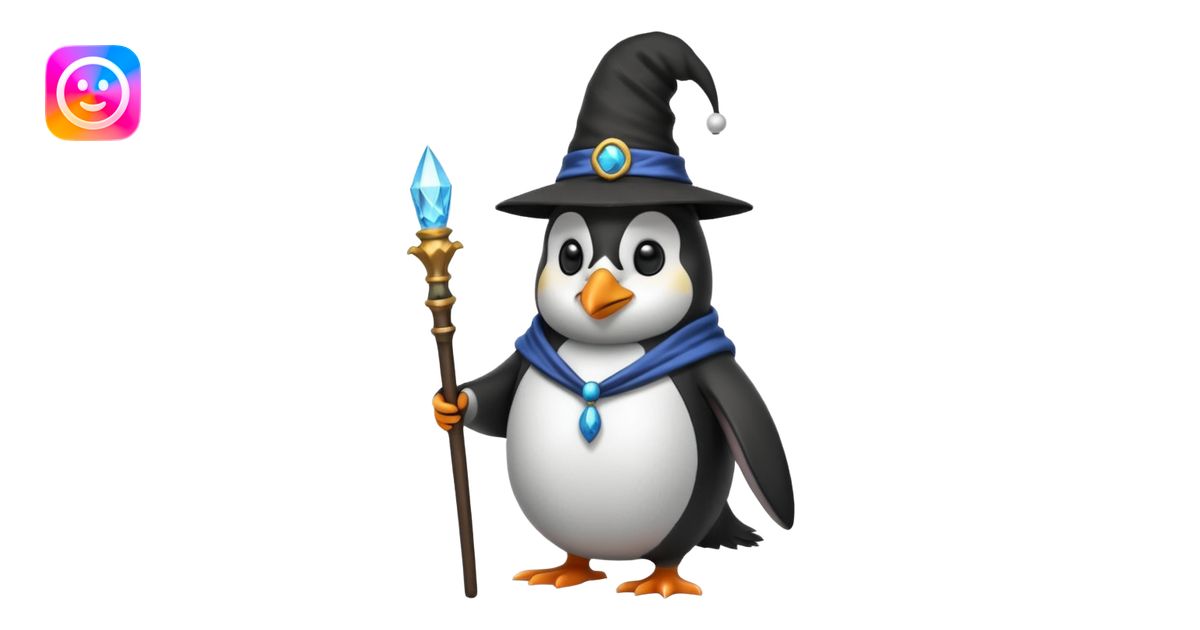 Penguin Wizard emoji | AI Emoji Generator