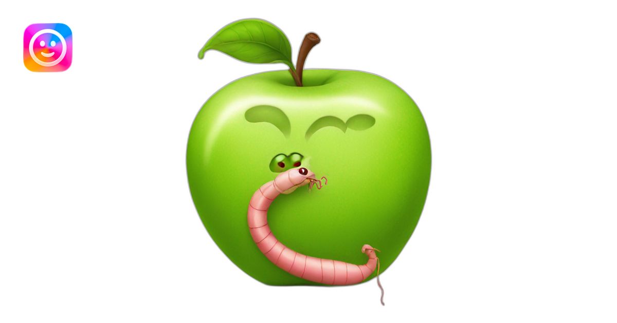 An Apple with worm emoji | AI Emoji Generator