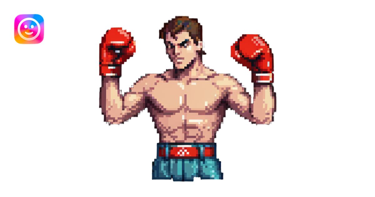 Pixel art boxer throwing a punch illustration | AI Emoji Generator