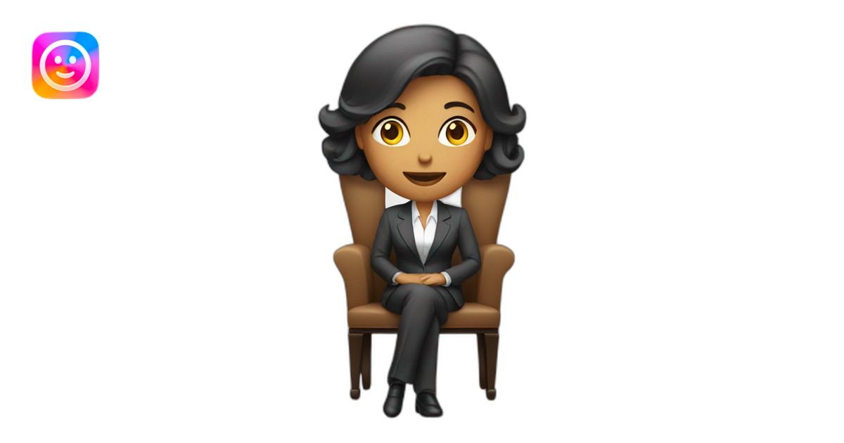 women in suit sitting on a chair emoji | AI Emoji Generator