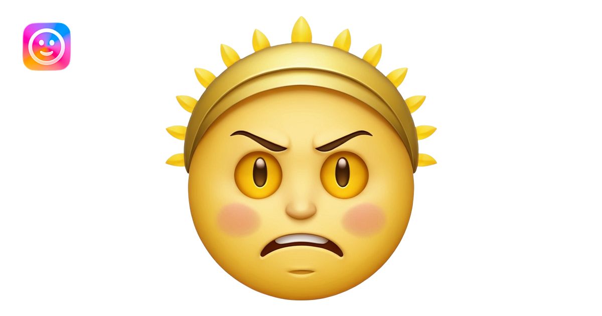 Yellow smiley face angry with a hallow angel emoji | AI Emoji Generator