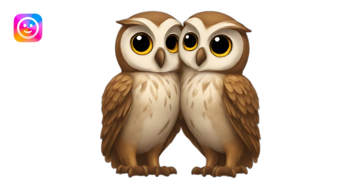 Kissing owls emoji | AI Emoji Generator