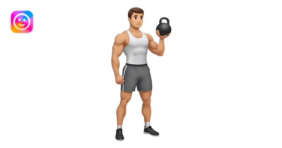 man Kettlebell Exercises emoji | AI Emoji Generator