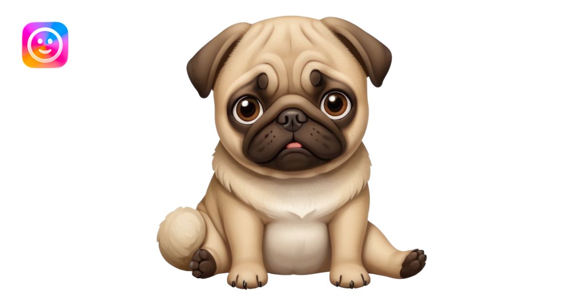 Pug with a broken left leg emoji | AI Emoji Generator