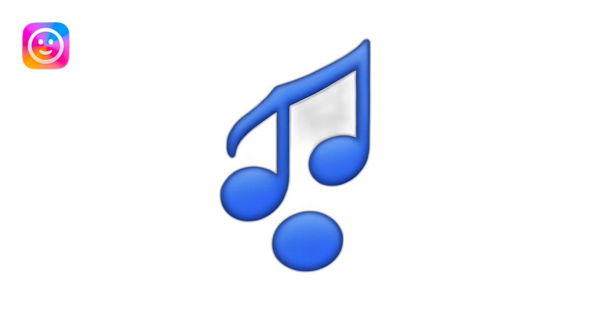 blue musical notes logo emoji | AI Emoji Generator