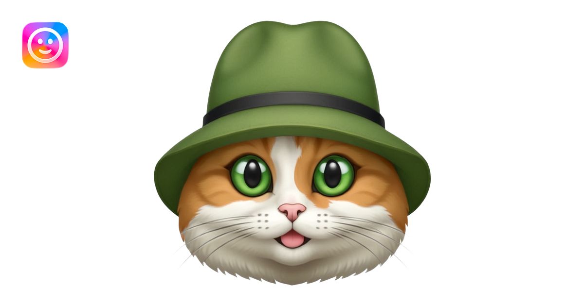 Un chat avec un chapeau emoji | AI Emoji Generator