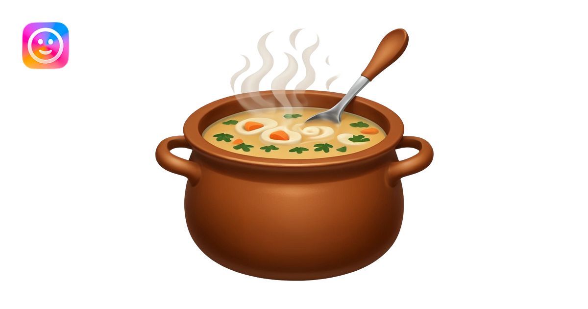 brown pot with soup emoji | AI Emoji Generator
