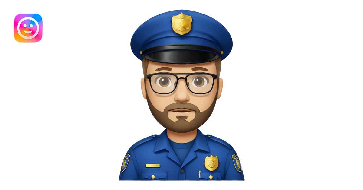 Police officer with glasses and beards(different uniform) emoji | AI ...