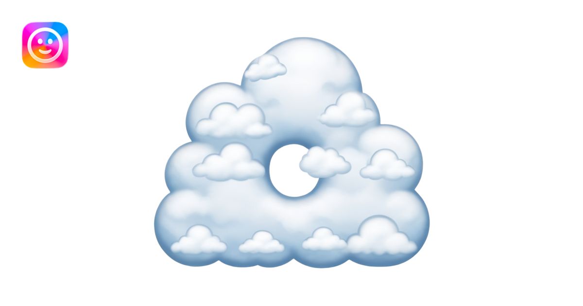 the word 'Gitan' in emoji style, with the letters formed from clouds ...