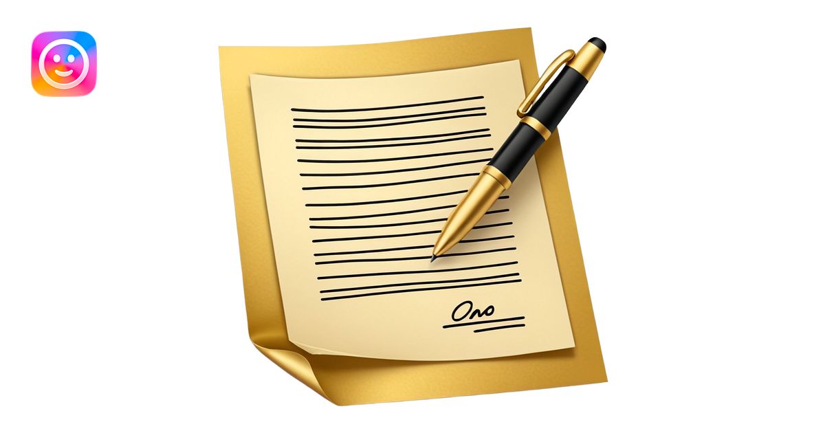 Premium contract golden paper signed emoji | AI Emoji Generator