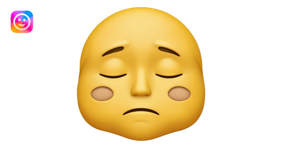 like a regular yellow face emoji but really really sad and tired emoji ...