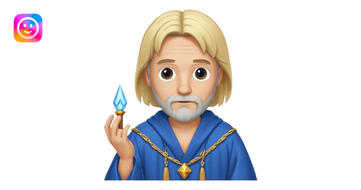 beardless wizard with bob-cut blonde hair and one blocked eye emoji ...