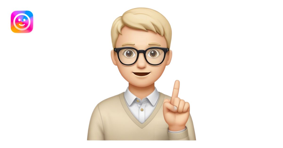 Nerd emoji with finger sticking up with glasses emoji | AI Emoji Generator