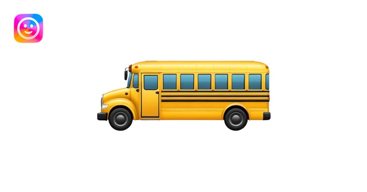 school bus side view shiny emoji | AI Emoji Generator