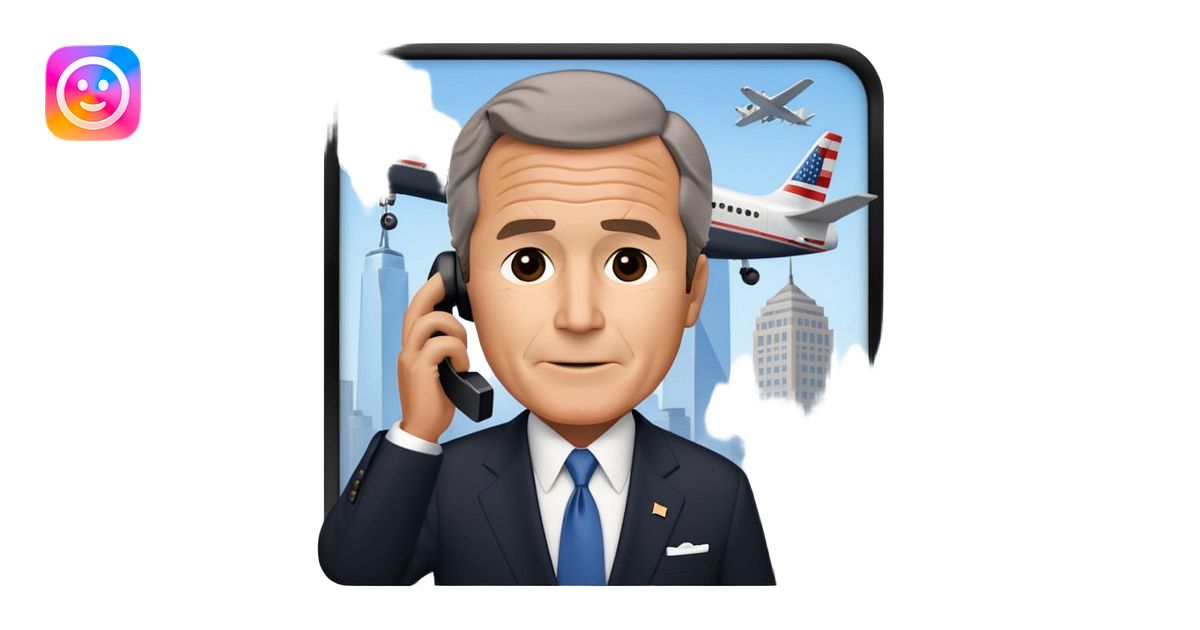 emoji of the world trade center with a plane crashed into it and george ...
