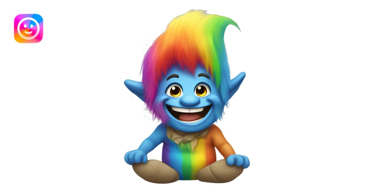 Happy rainbow troll emoji | AI Emoji Generator
