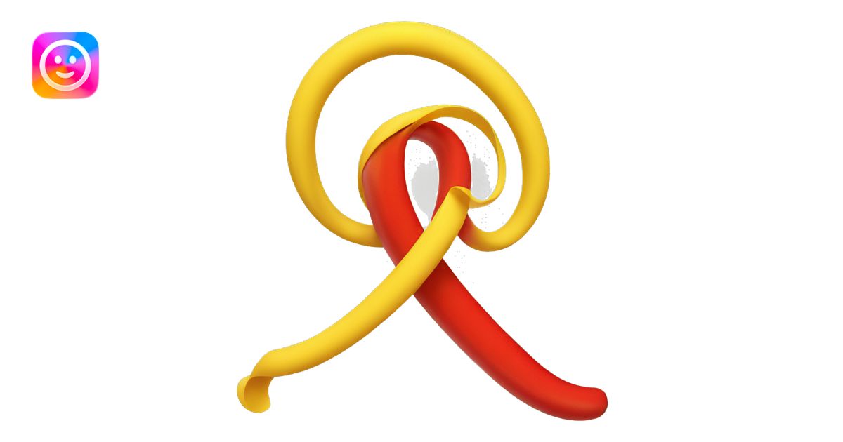 yellow curl loop, with huge red X at the middle emoji | AI Emoji Generator