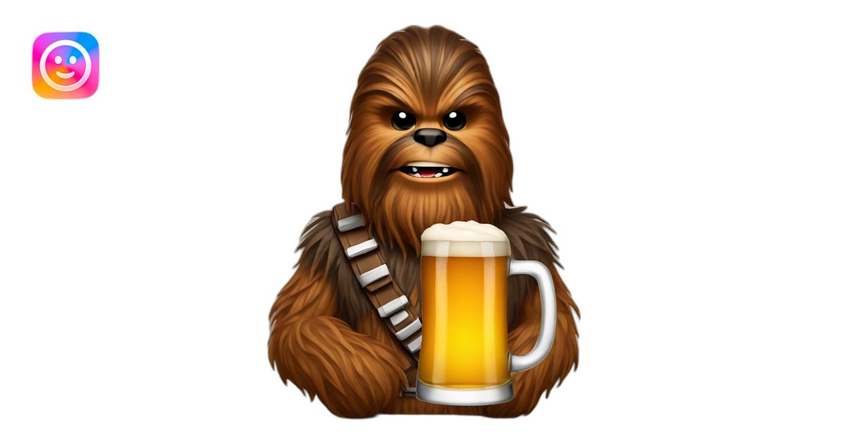 chewbacca-with-beer emoji | AI Emoji Generator
