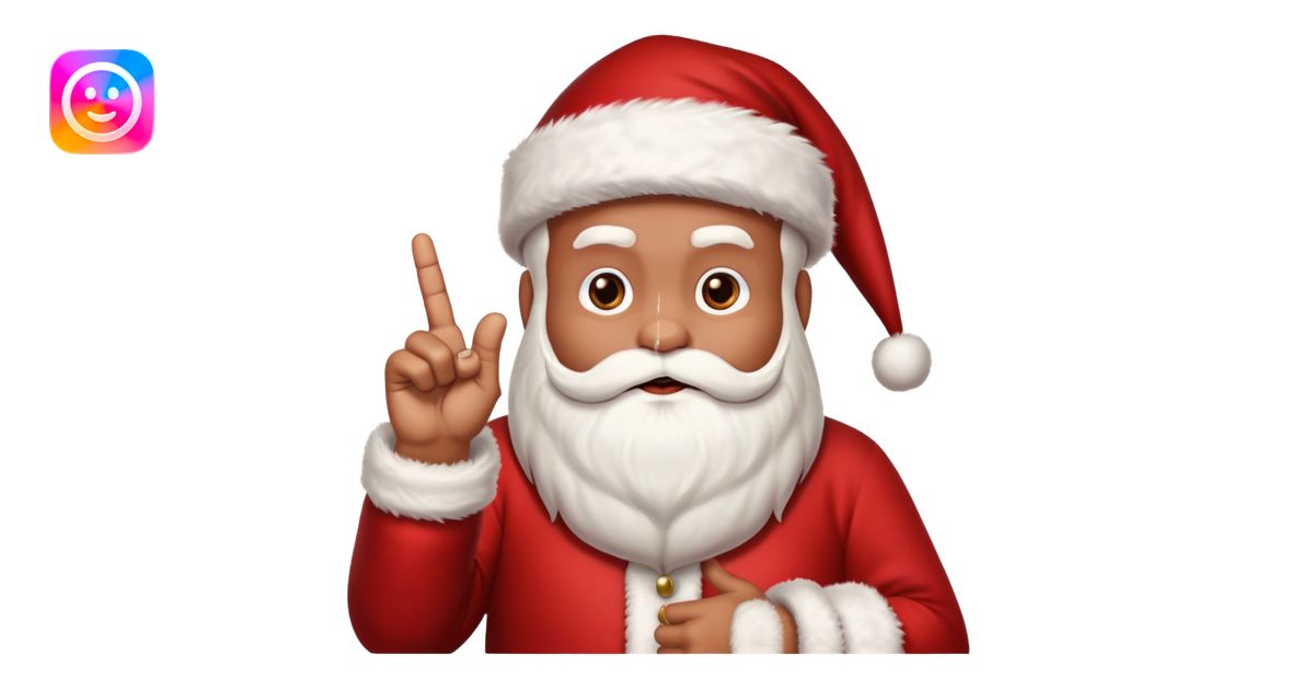 Santa holding up the middle finger emoji | AI Emoji Generator