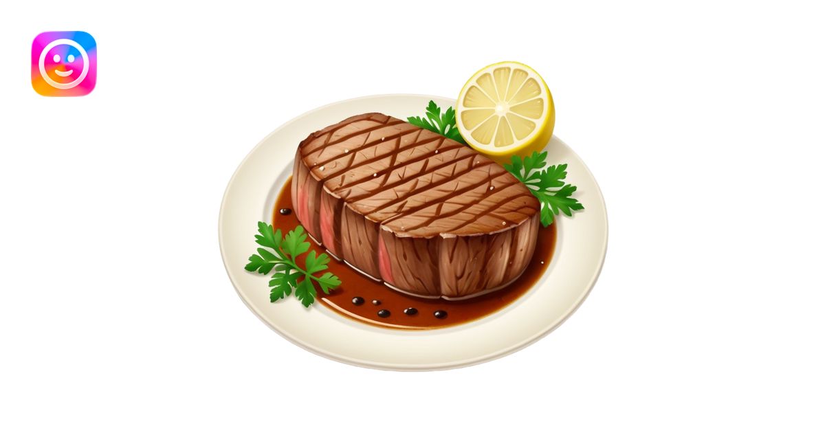 plate of steak emoji | AI Emoji Generator