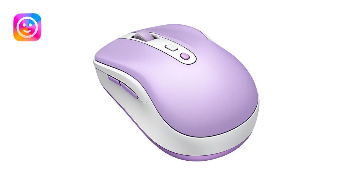 pastel purple and white wireless computer mouse emoji | AI Emoji Generator