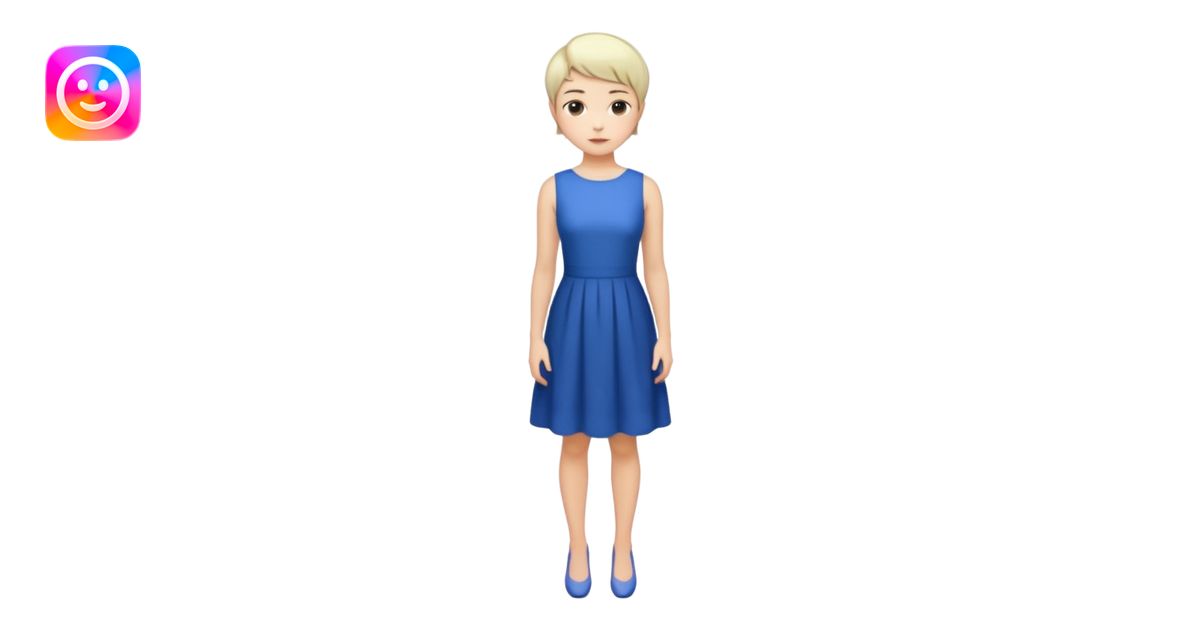 woman full body standing short pixie hair emoji | AI Emoji Generator