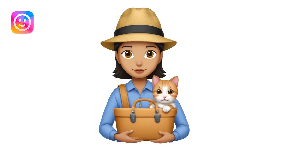 Walker witj cat in carrier, Pet Walkers. emoji | AI Emoji Generator