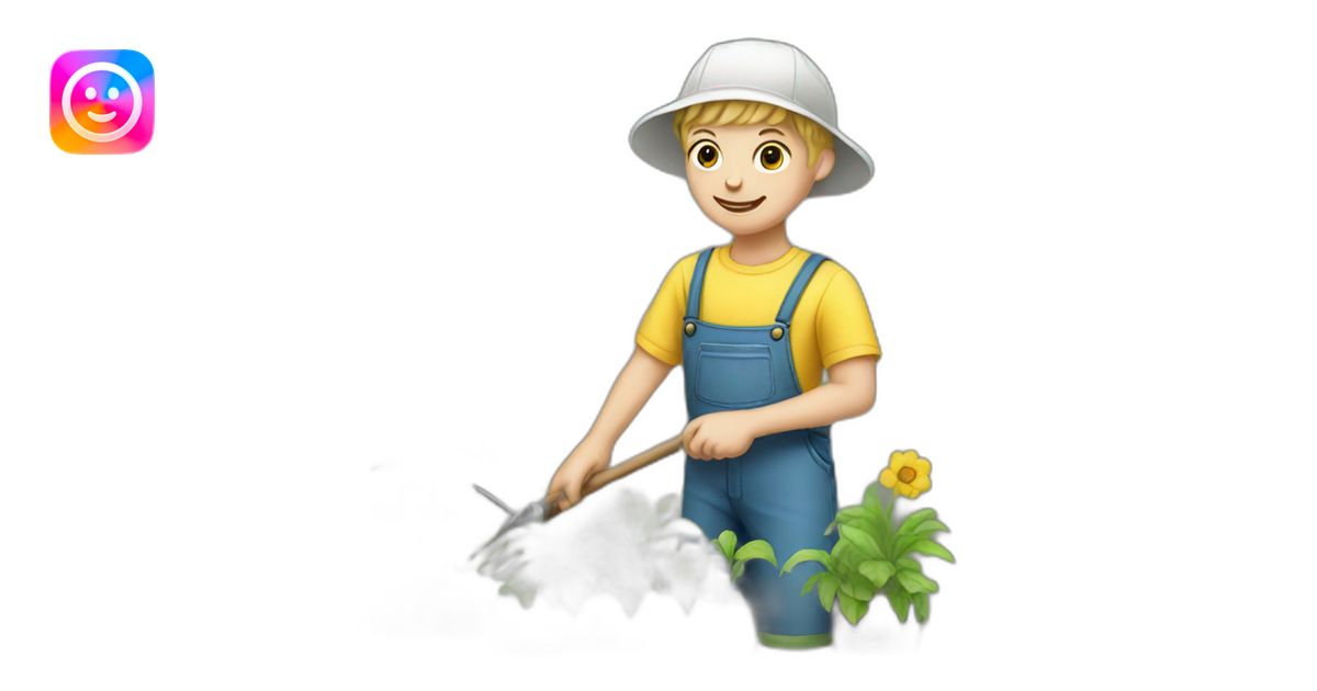 white kid gardening emoji | AI Emoji Generator