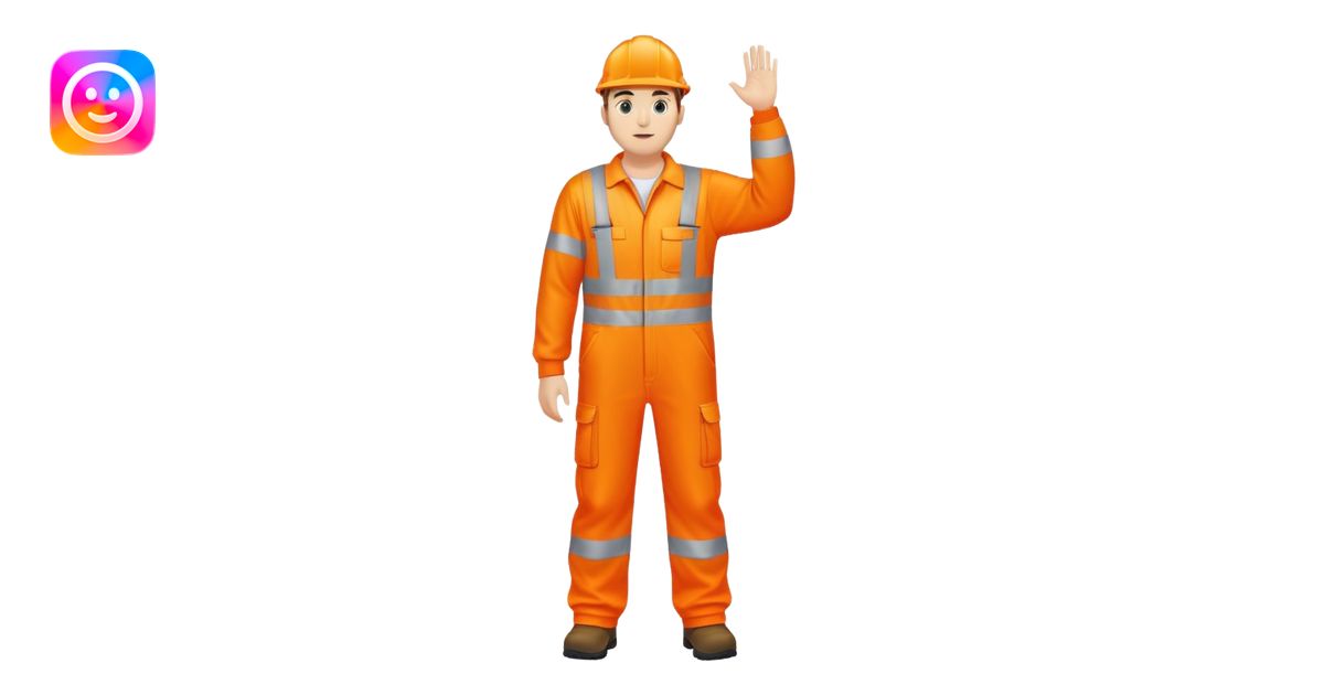 man standing facing backwards wearing orange hi visibility overalls ...