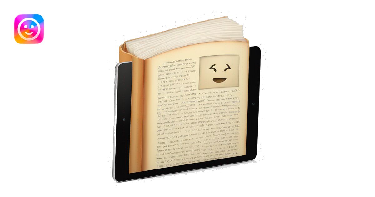 book inside the tablet emoji | AI Emoji Generator