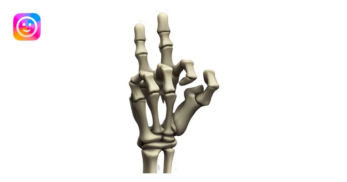 Skeleton hand middle finger up emoji | AI Emoji Generator