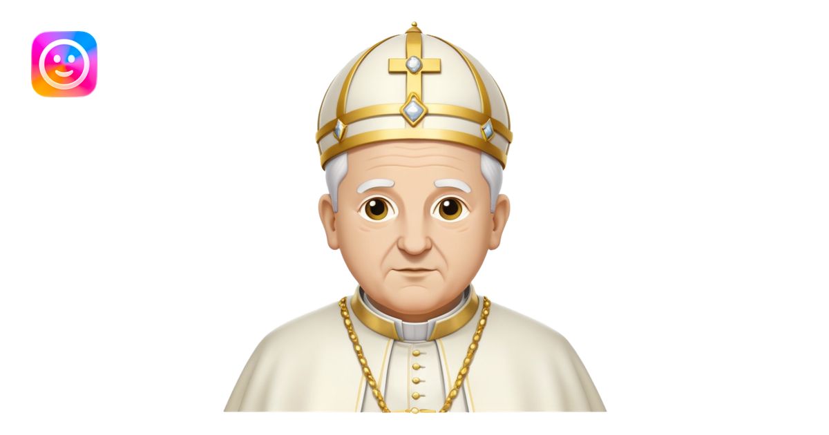 Leo Gorskey depicted as the pope, with white and gold vestments emoji ...