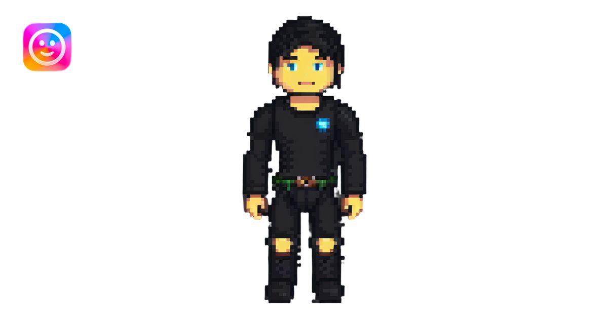Roblox avatar in pixel art style illustration | AI Emoji Generator