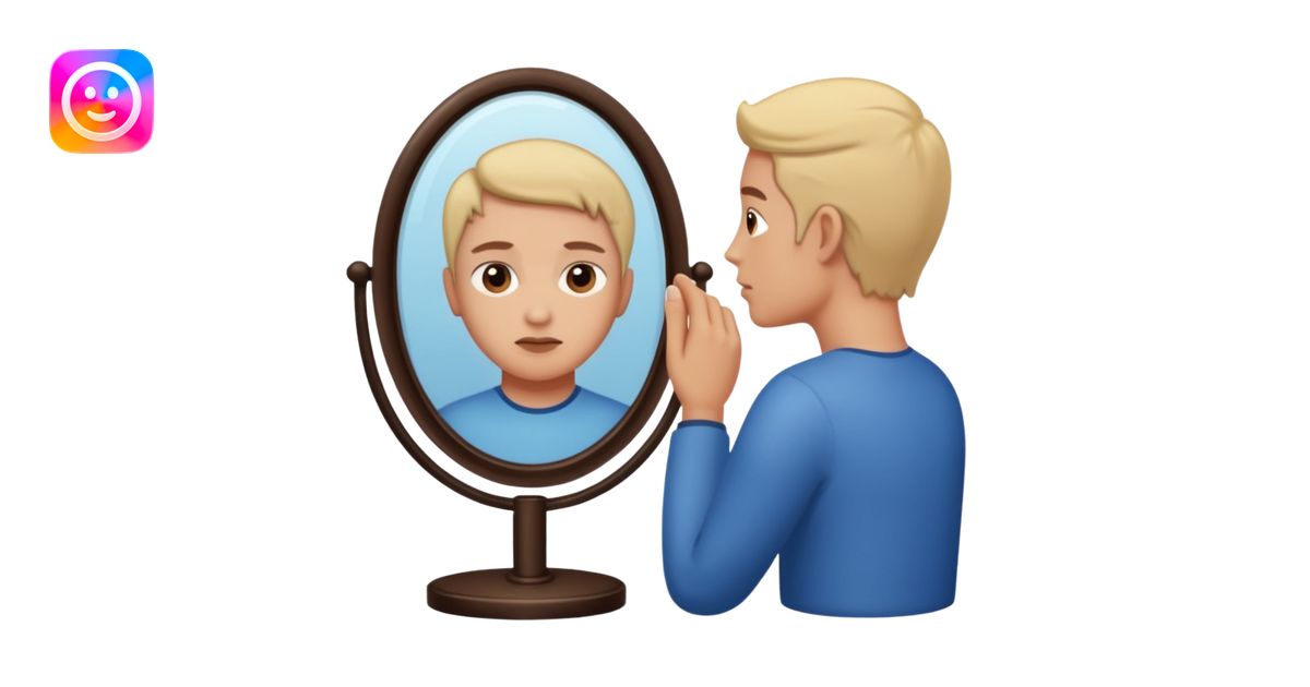 person looking at their reflection in a mirror emoji | AI Emoji Generator