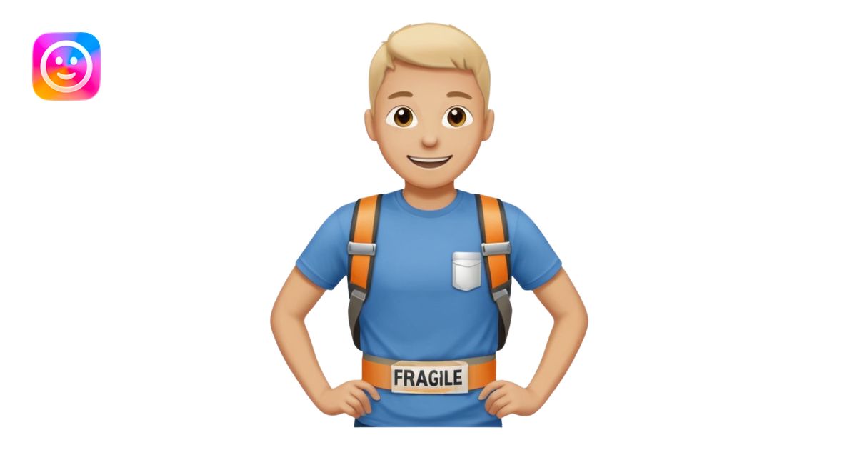 Apartment Mover, Fragile-Label Runner + tape belt. emoji | AI Emoji ...