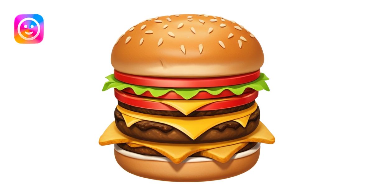 A clean and simple icon of fast food in emoji-style illustration. A ...