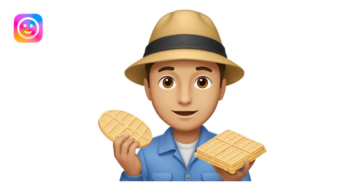 A mam delivering wafers fast emoji | AI Emoji Generator