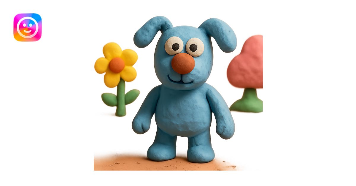 fluffy, visible fingerprints, pastel colors, claymation style ...