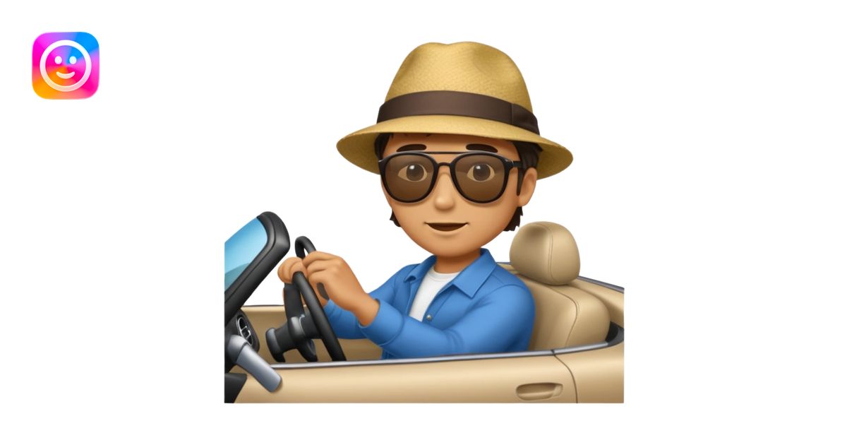 full body man driving a car emoji | AI Emoji Generator