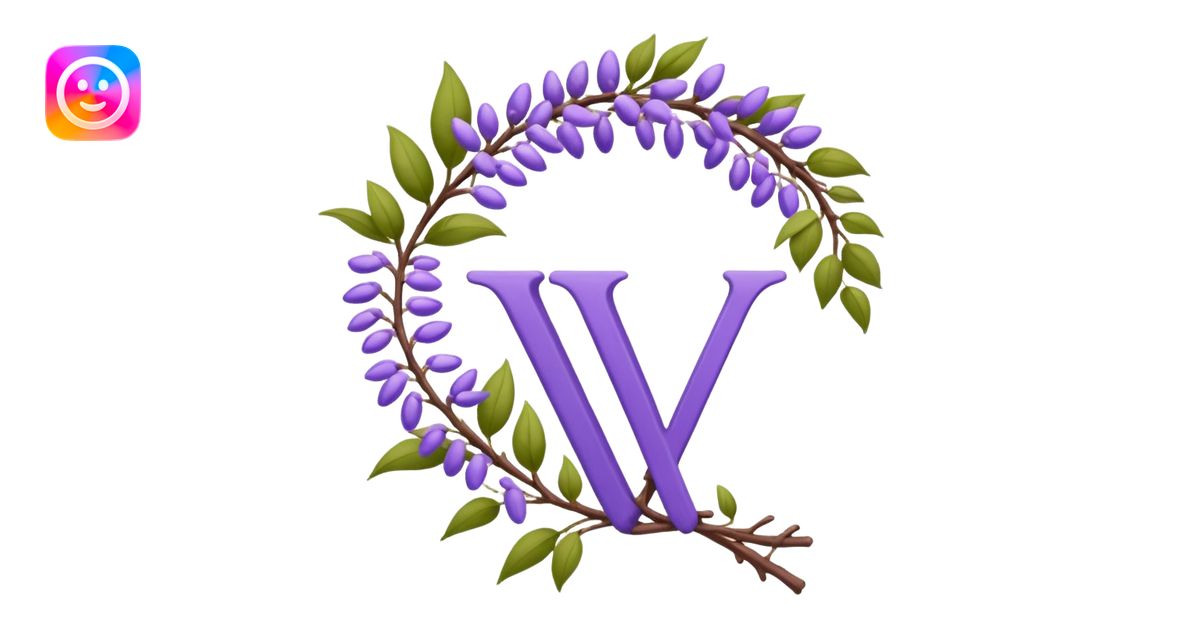 check mark made out of wisteria vine emoji | AI Emoji Generator