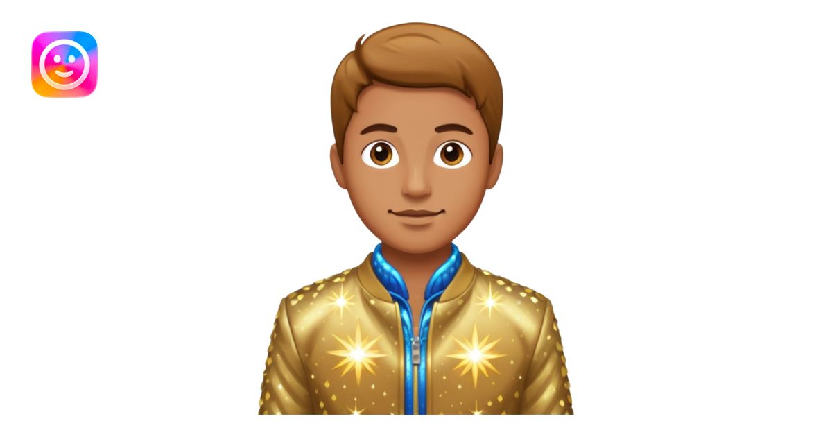 man with sparkling jacket emoji | AI Emoji Generator